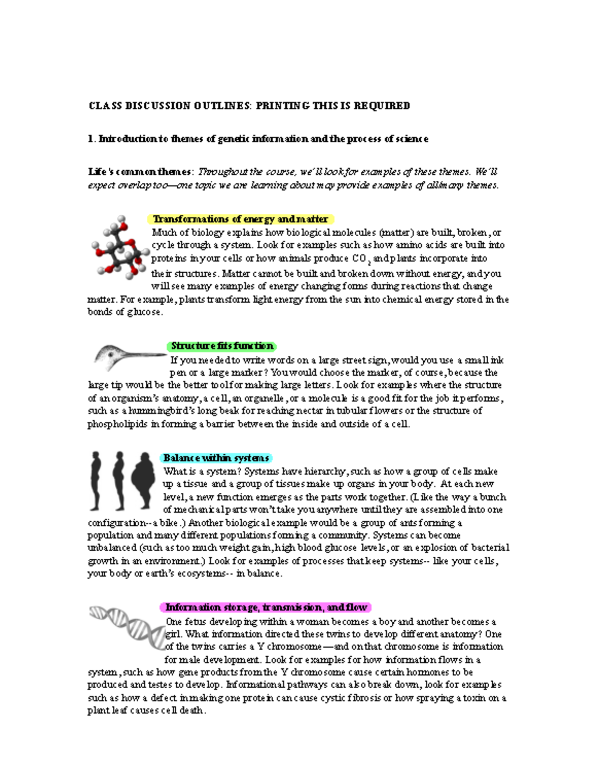 Lecture Outline - CLASS DISCUSSION OUTLINES: PRINTING THIS IS REQUIRED ...