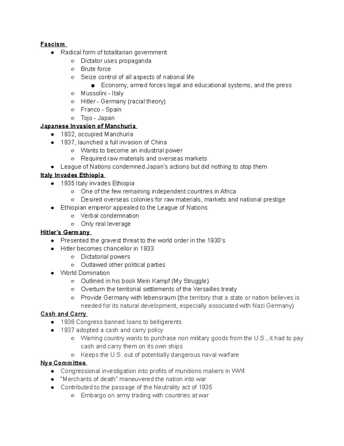 HIST 1700 World War II - These notes where for the lecture by Desiree ...