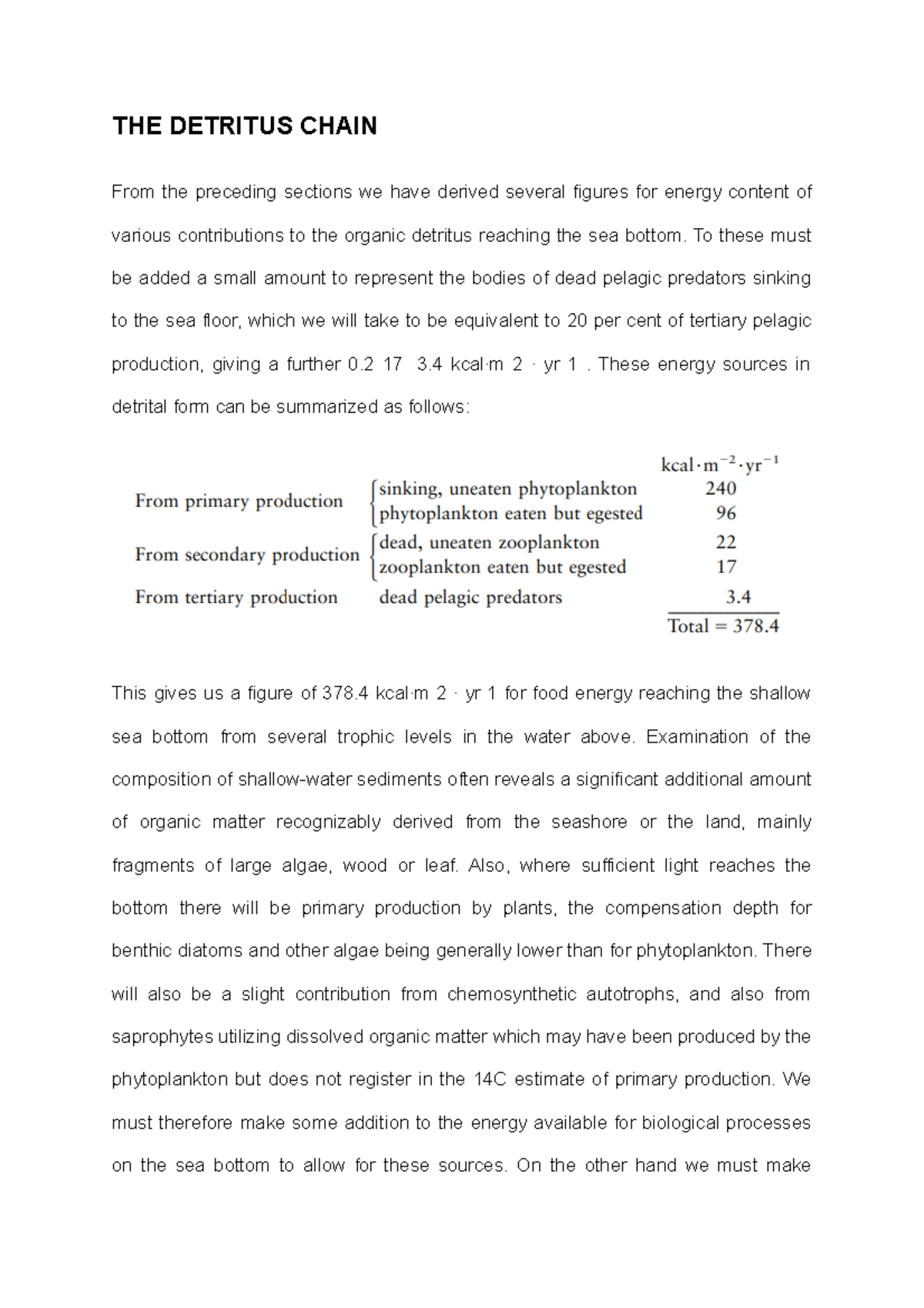 THE Detritus Chain - lecture notes related to marine ecology - THE ...