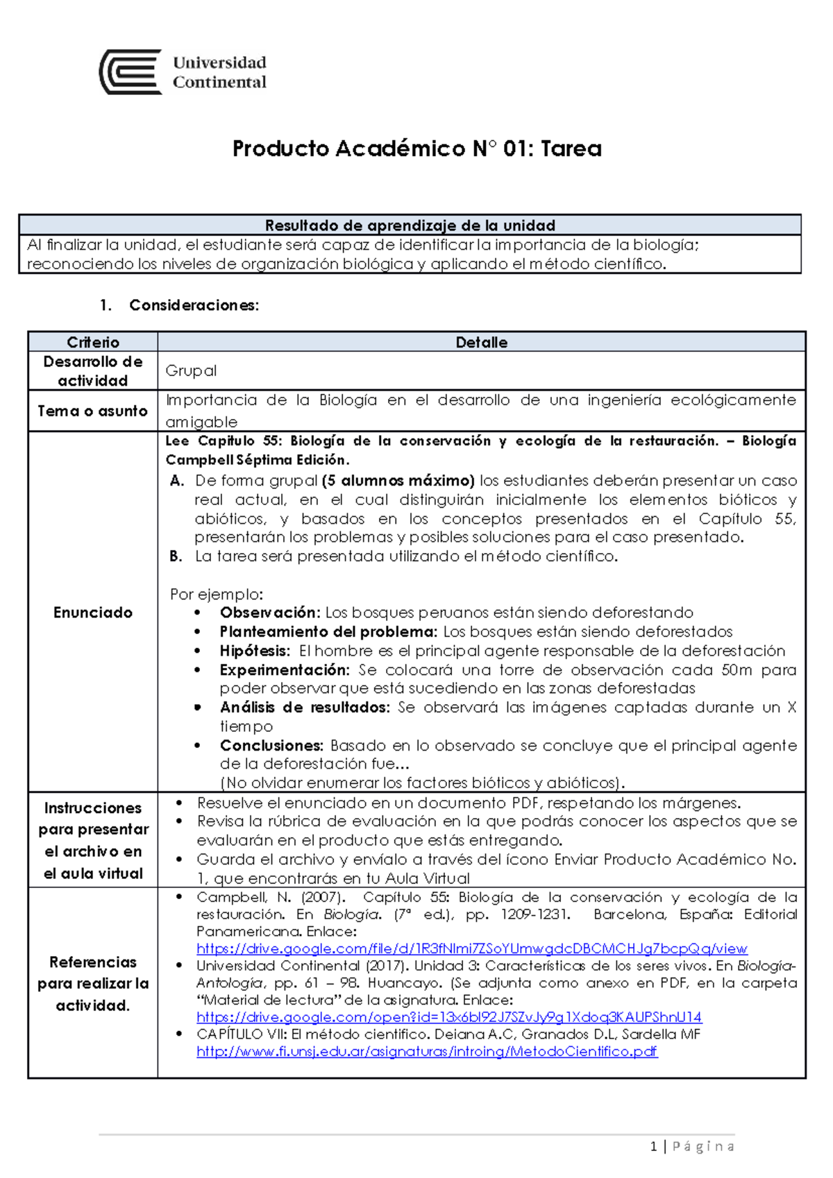 PA01- 2023-1 CGQC - indicaciones de producto - Producto Académico N° 01: Tarea Resultado de ...