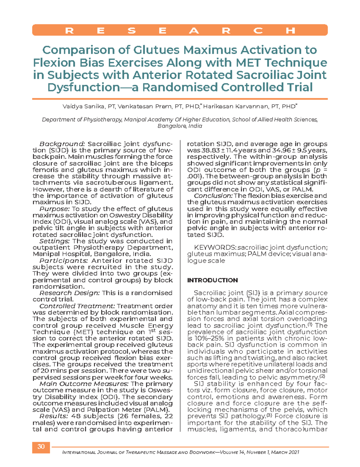 Ijtmb-14-30 - NJKL - 30 R E S E A R C H Comparison of Glutues Maximus ...