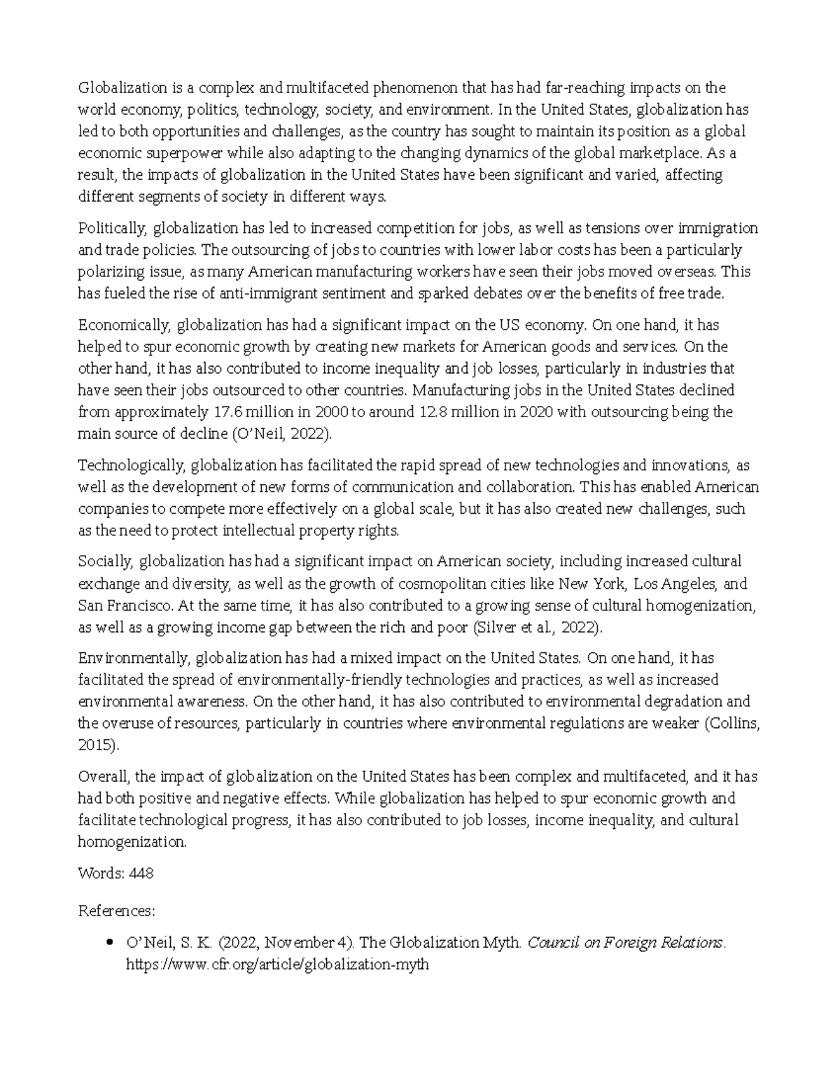 Unit 1 Multi Manag DF - Discussion Forum - Globalization is a complex and multifaceted ...