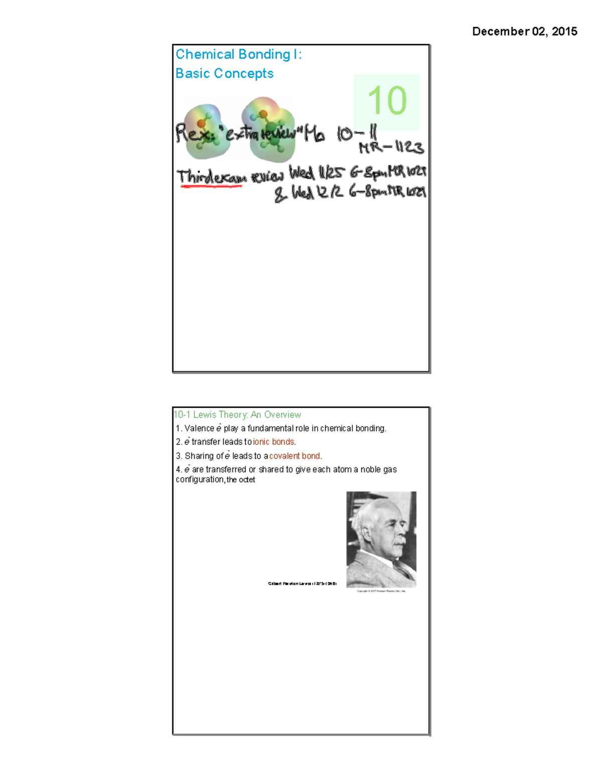 Chapter 10Dec2 - Recitation practice problems with answers - Chemical Bonding I: Basic Concepts ...
