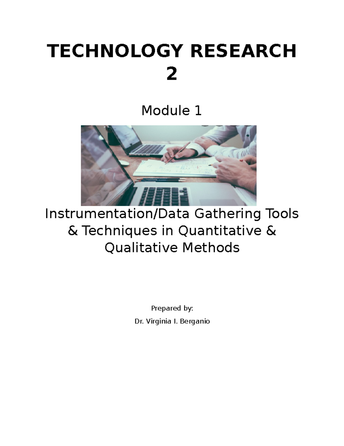 Module 1 - none - TECHNOLOGY RESEARCH 2 Module 1 Instrumentation/Data ...