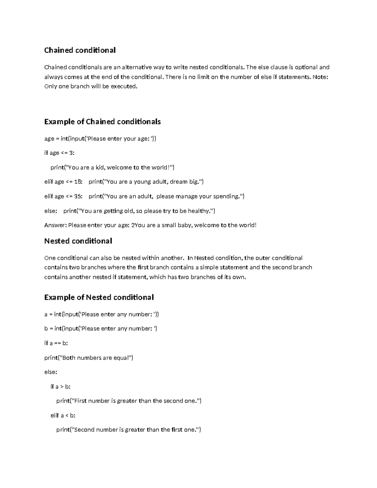 Chained conditional - study - Chained conditional Chained conditionals ... Chained conditional - study - Chained conditional Chained conditionals ...