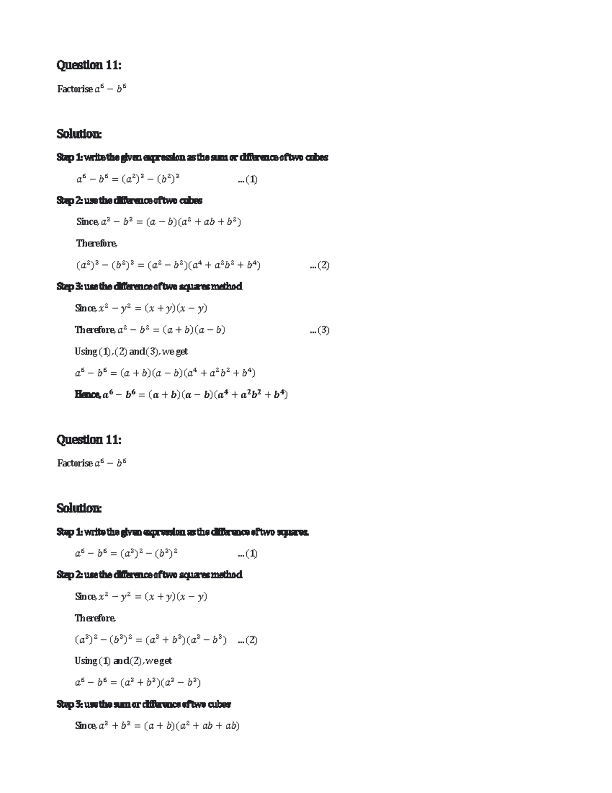 Concise 9 Factorisation [Part 4] - Question 11 : Factorise ÿ 6 2 Ā 6 ...