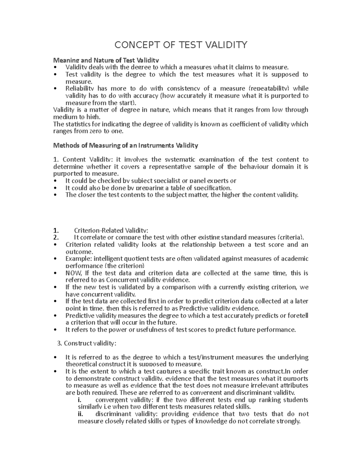 The Concept of Validity in Teaching Profession - CONCEPT OF TEST ...