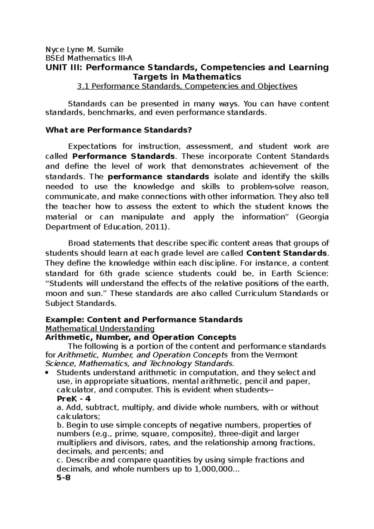 Assessment and Evaluation in MAthematics - Nyce Lyne M. Sumile BSEd Mathematics III-A UNIT III ...