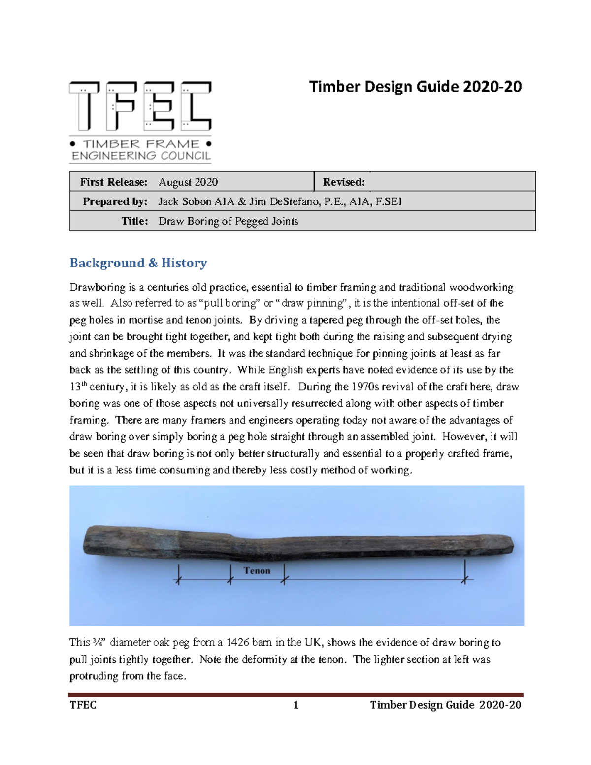 TDG 20 draw boring - timber - Timber Design Guide 2020- First Release ...