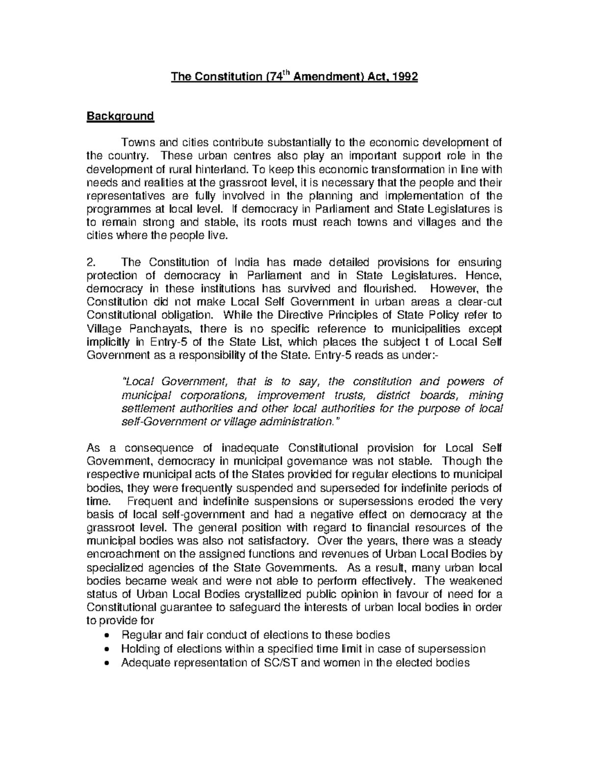 74th Amendment - Koiramba Sir - The Constitution (74th Amendment) Act ...