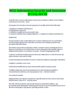 WGU 725 - Study and prepare for the test - C727 - WGU - Studocu
