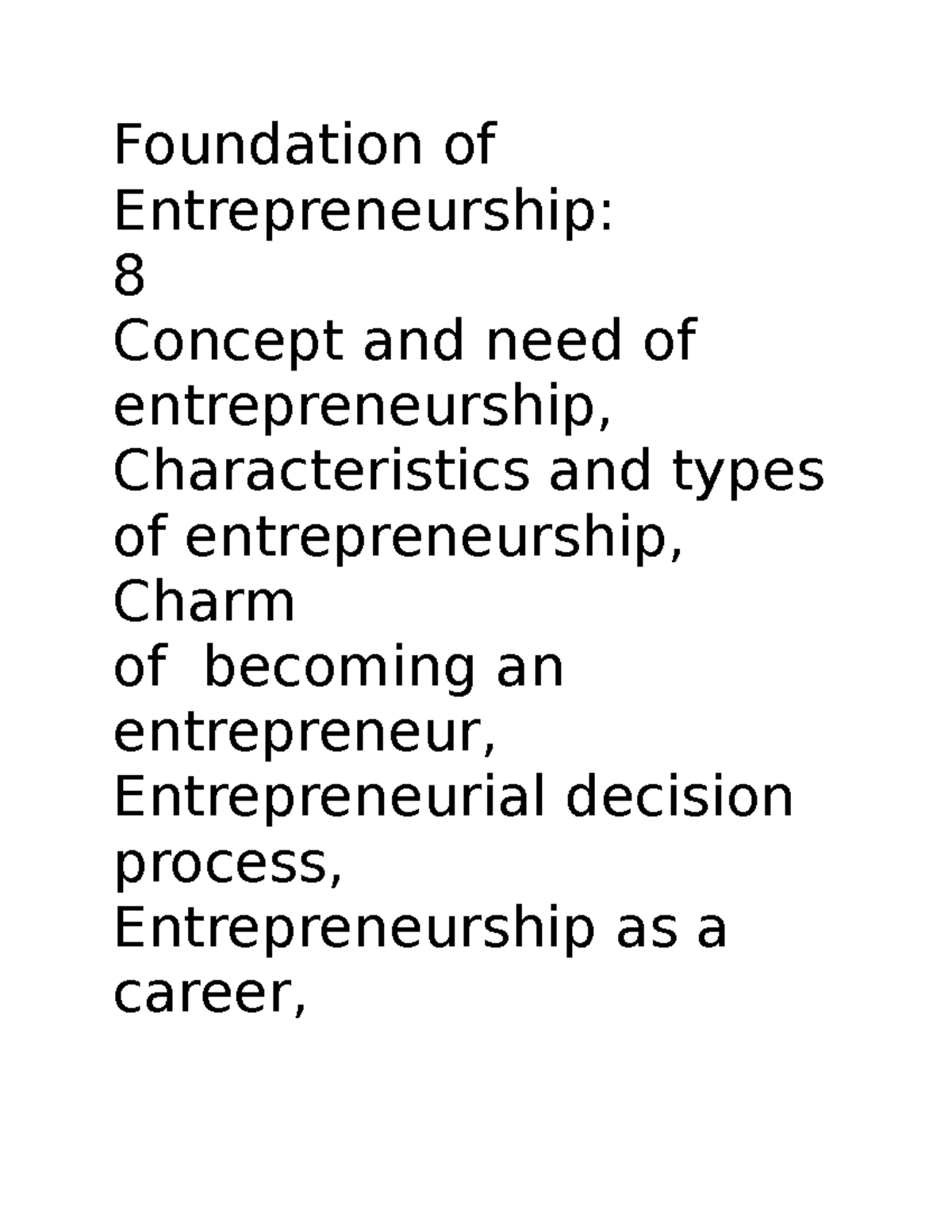 Entreprenuership Skill Development - Foundation of Entrepreneurship: 8 ...