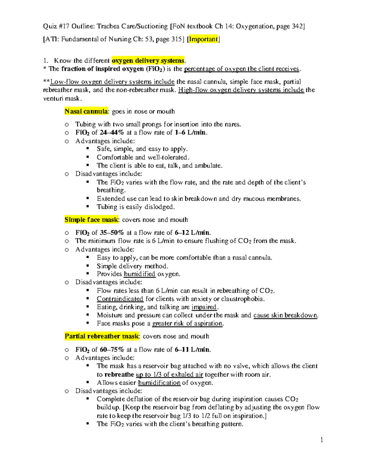 Quiz 17 Outline - Quiz - [ATI: Fundamental of Nursing Ch: 53, page 315 ...