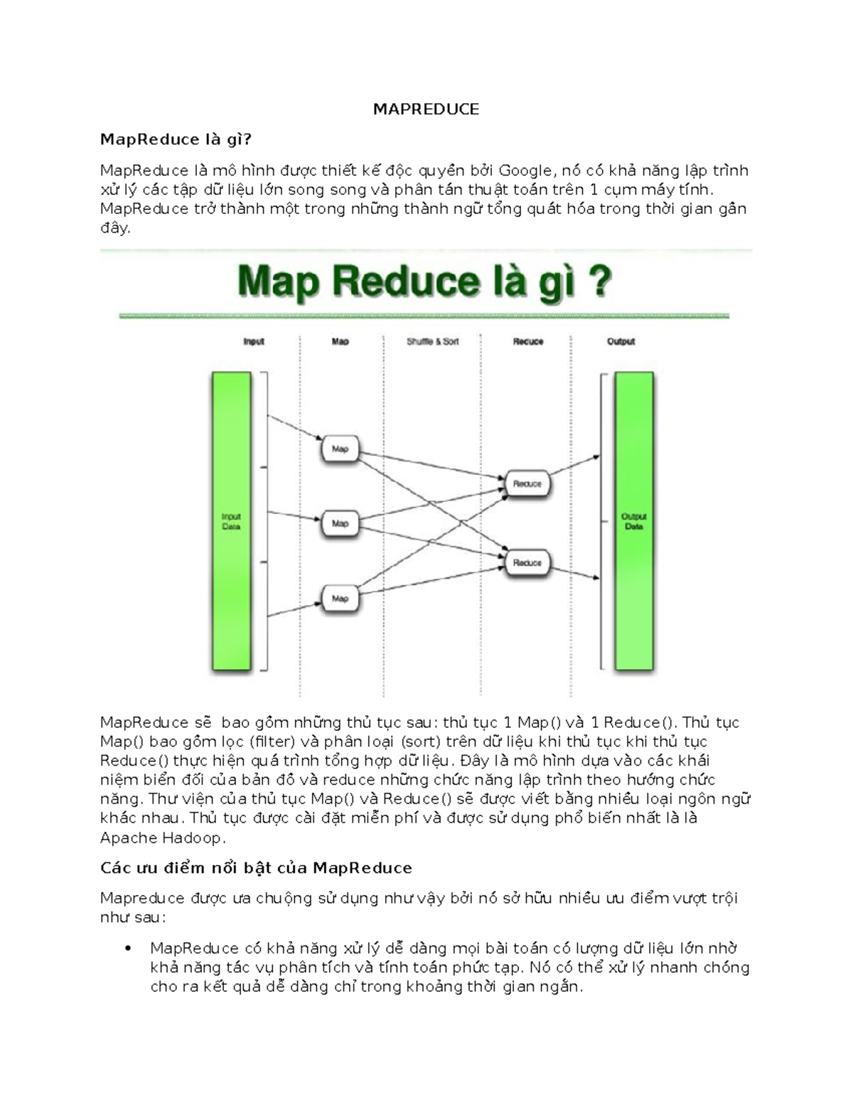 Mapreduce - MAPREDUCE MapReduce là gì? MapReduce là mô hình được thiết ...