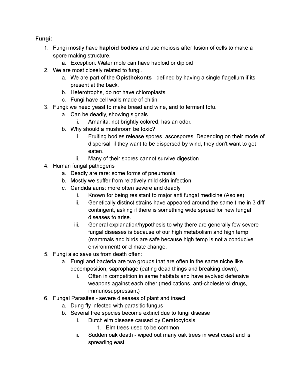 Bio 106 lecture 10 and 11 fungi and virulence notes- Google Docs ...