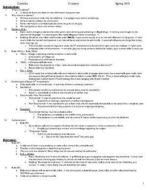 Evidence Outline - A. Introduction to Evidence a. 1 Checklist i. How do ...