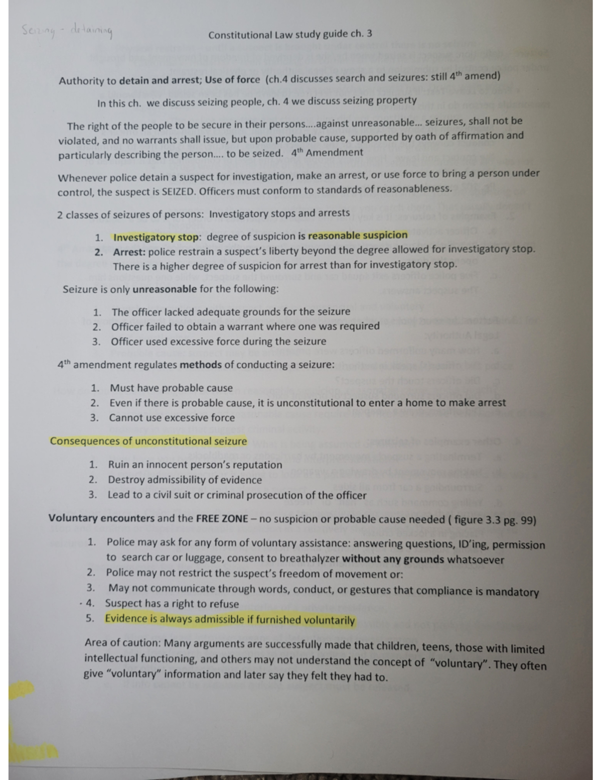 Chap 3 study - A Aes Constitutional Law study guide ch. 3 Authority to ...