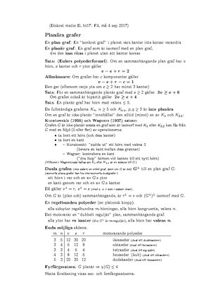 01 Inledning, grafer, valens, isomorfi - (Diskret matte D, ht17: F1, on ...