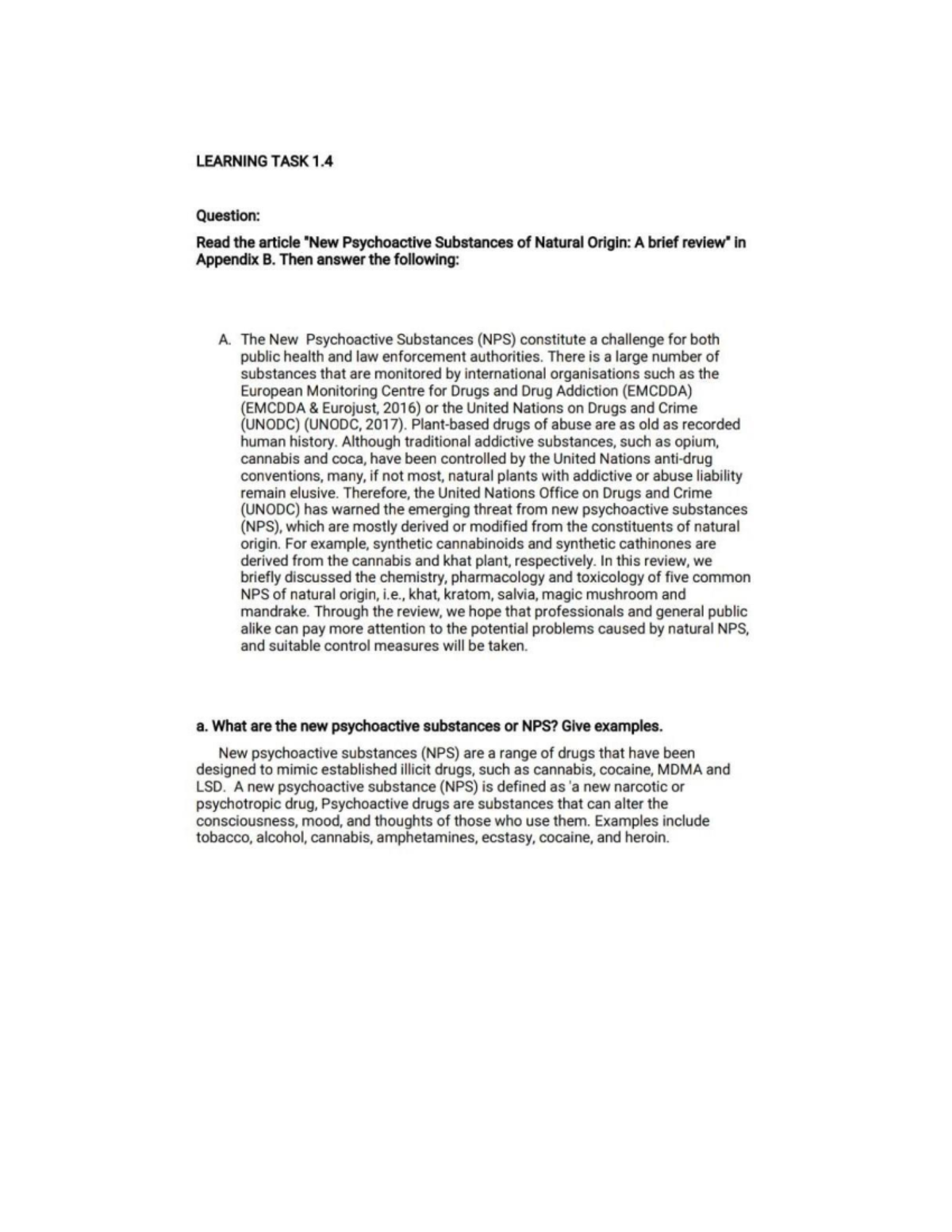 Learning Task 1.4 Forensic Chemistry and Toxicology ( Tobias) - BS ...