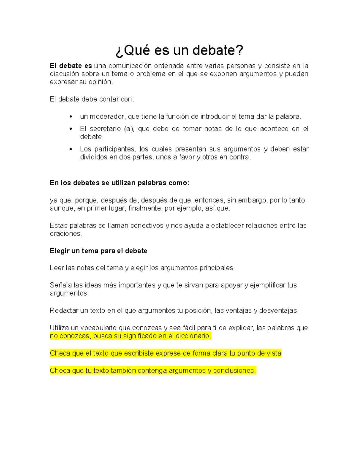 Qué es un debate - apunte - ¿Qué es un debate? El debate es una ...
