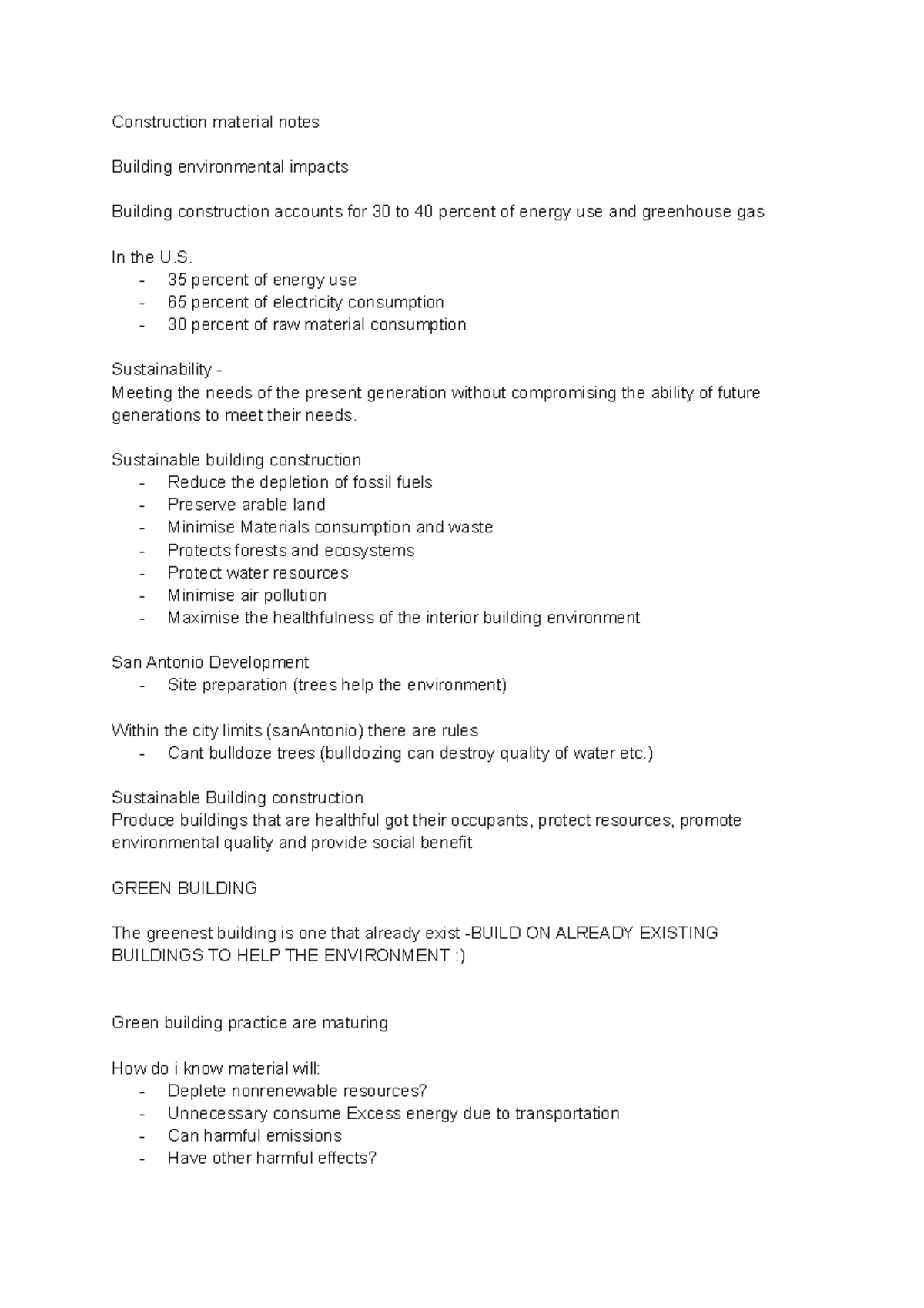 Construction material notes - Construction material notes Building ...