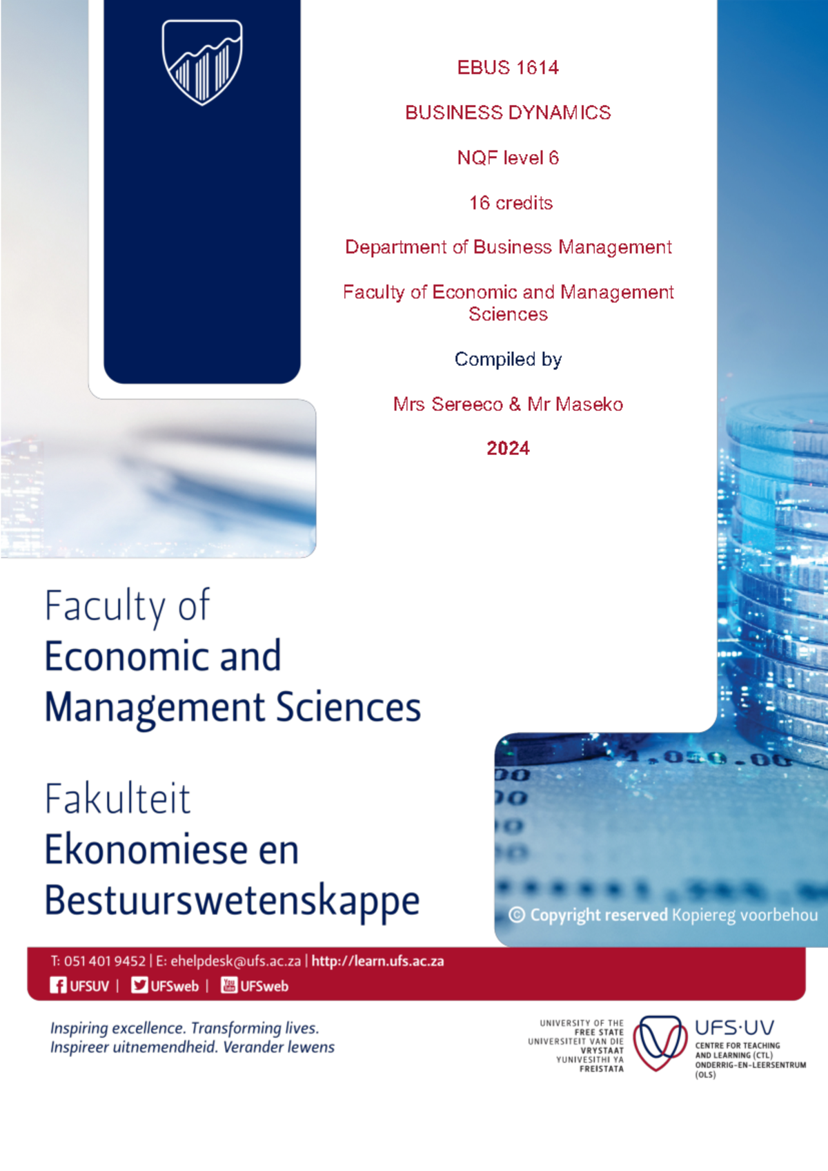 Module Guide 2024 Final - EBUS 1614 BUSINESS DYNAMICS NQF level 6 16 credits Department of ...