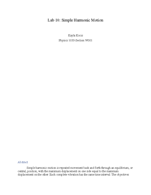 Lab 8 - Impulse and Momentum - Lab 8: Impulse and Momentum Kayla Kocis ...