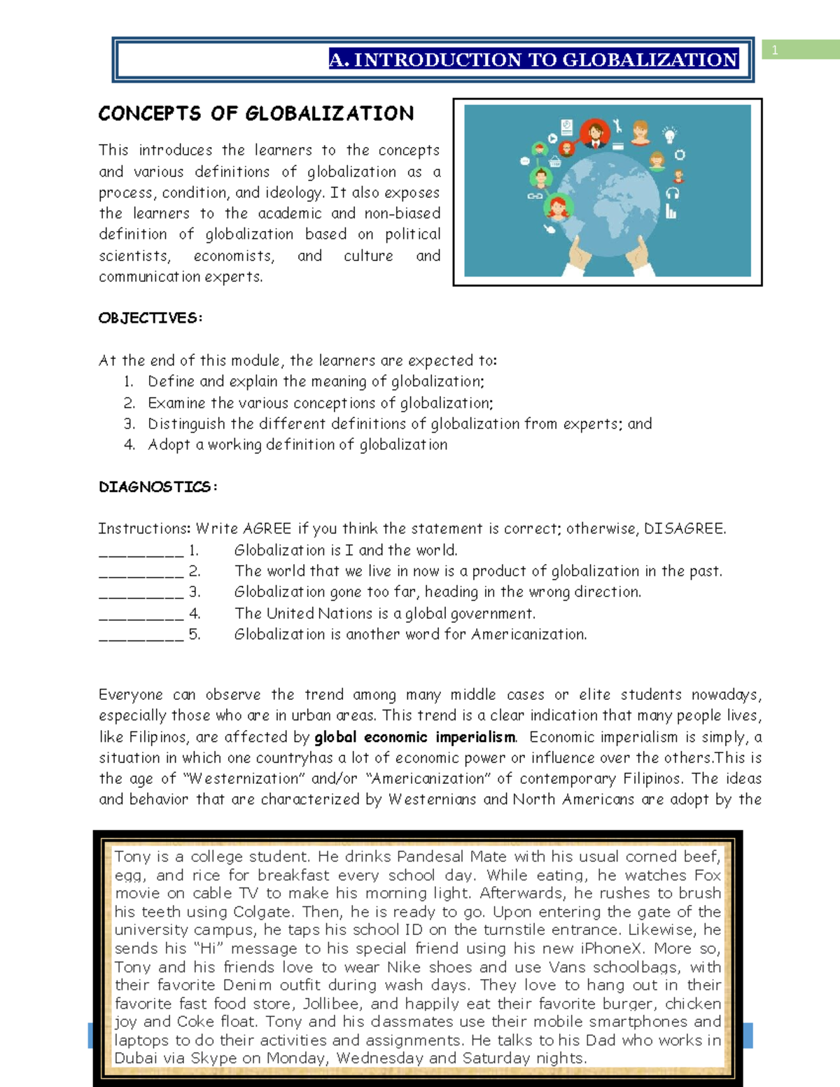 Intro to Globalization 1 - College of Arts and Sciences – Social ...