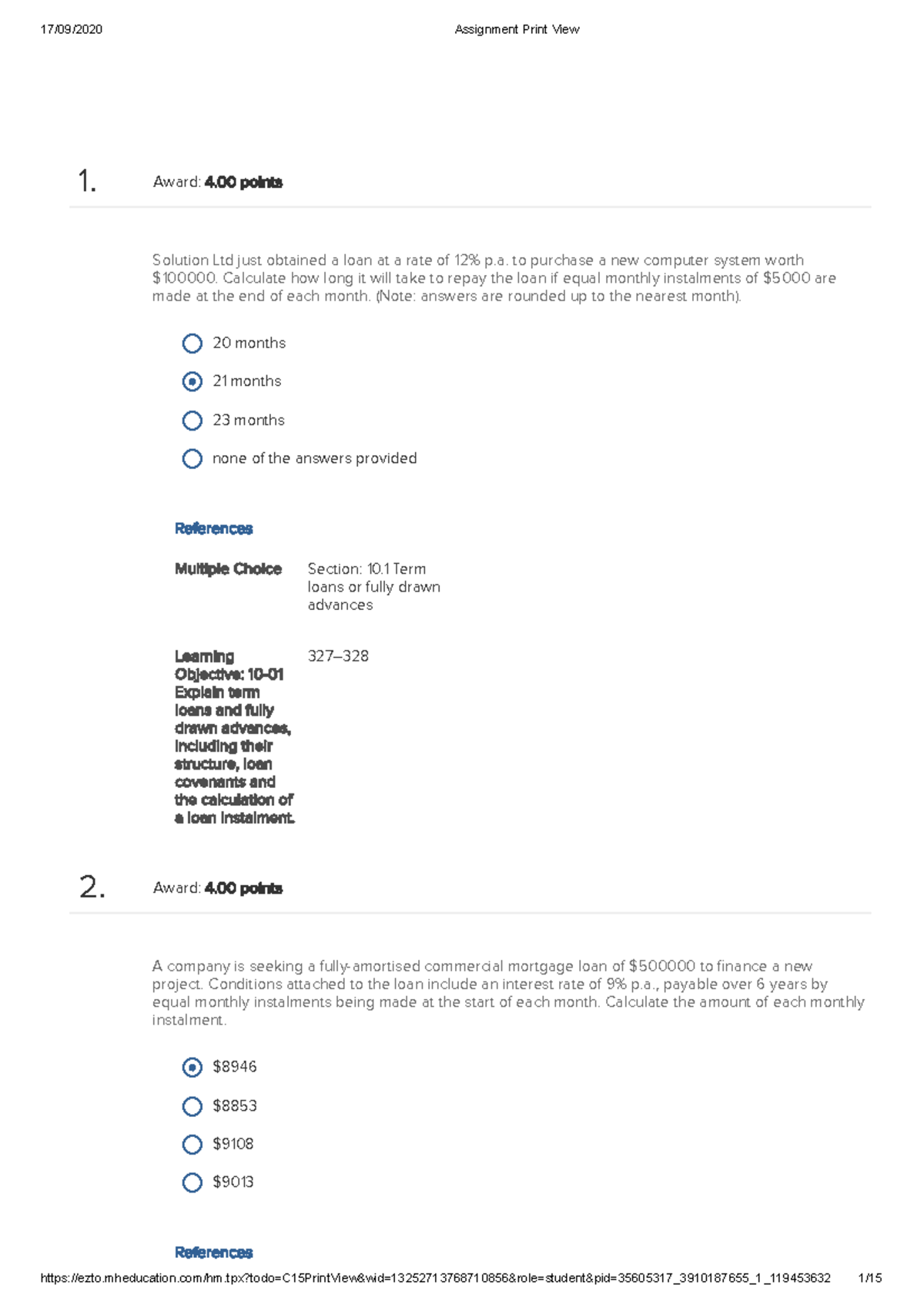 Topic 6 (LONG TERM) - practice material - 1. Award: 4 points 2. Award ...