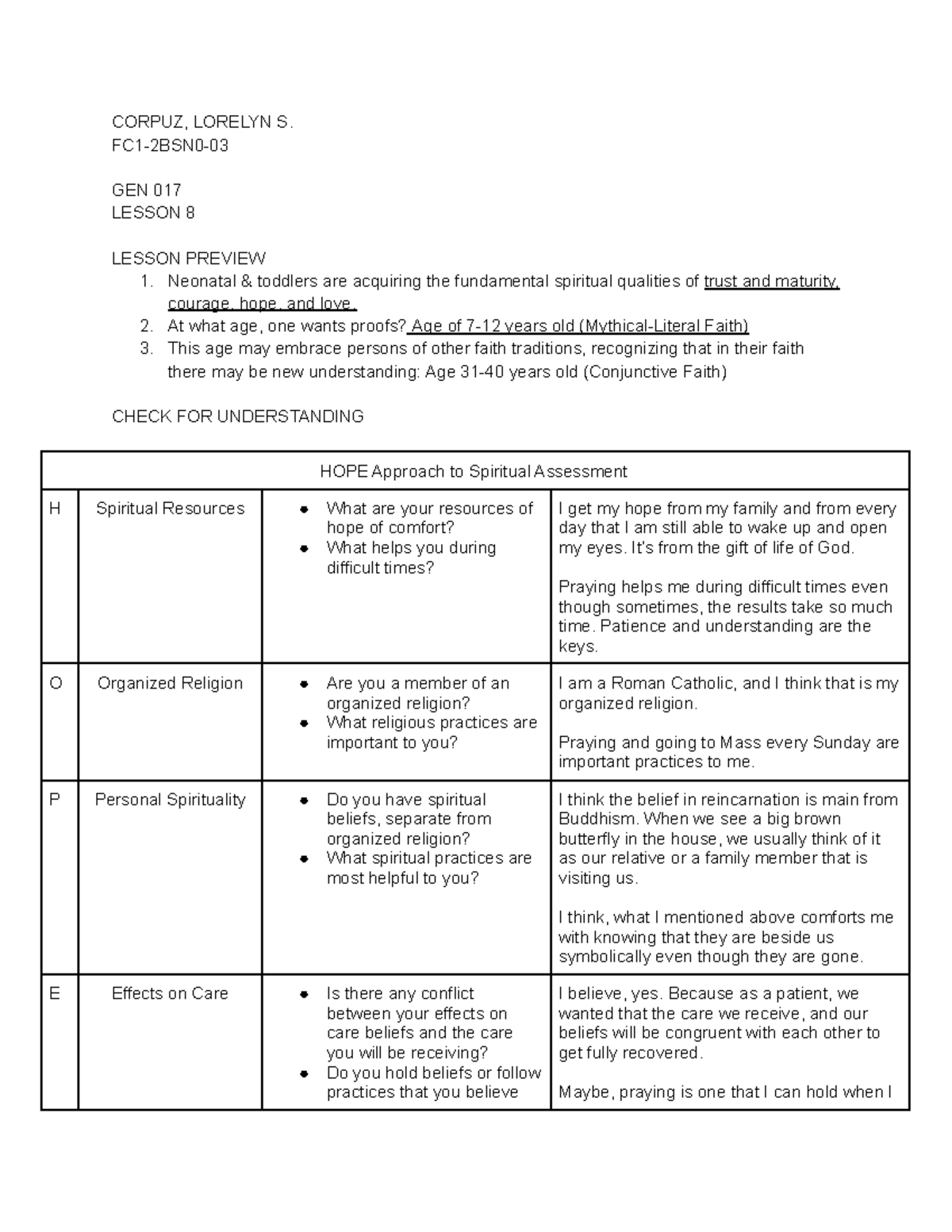 GEN 017 - Lesson 8 - CORPUZ, LORELYN S. FC1-2BSN0- GEN 017 LESSON 8 ...