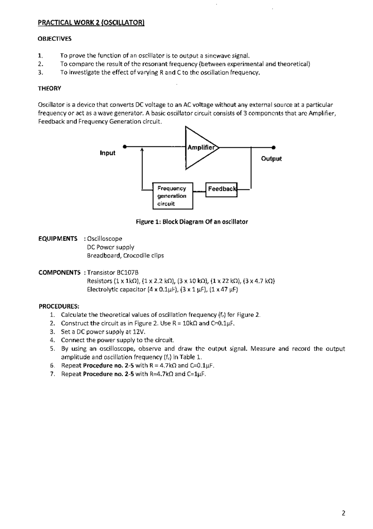 SESI II DEE30043 LAB 2 - electrical engineering - Studocu