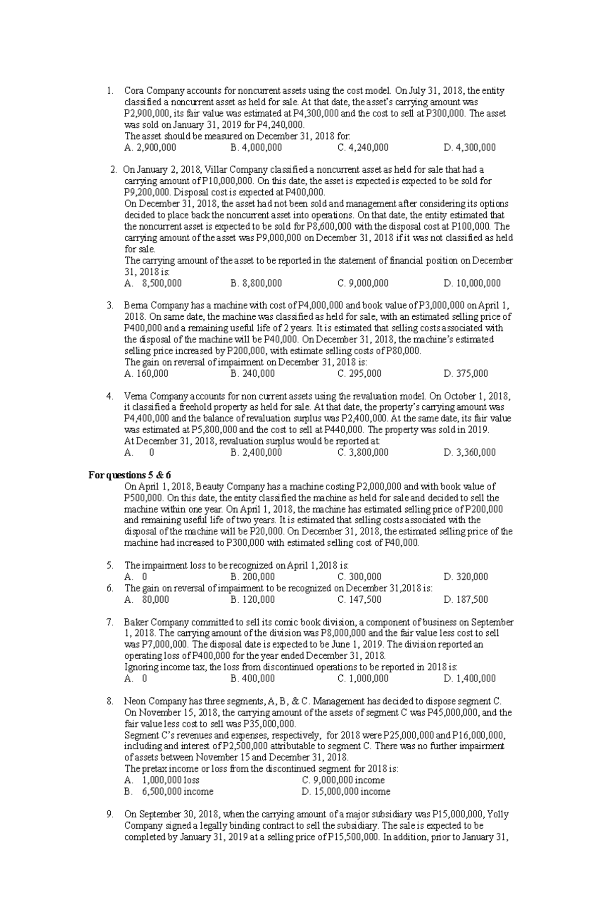 P1- Nchfs, DIsc. Operation, O2019 - Cora Company accounts for ...