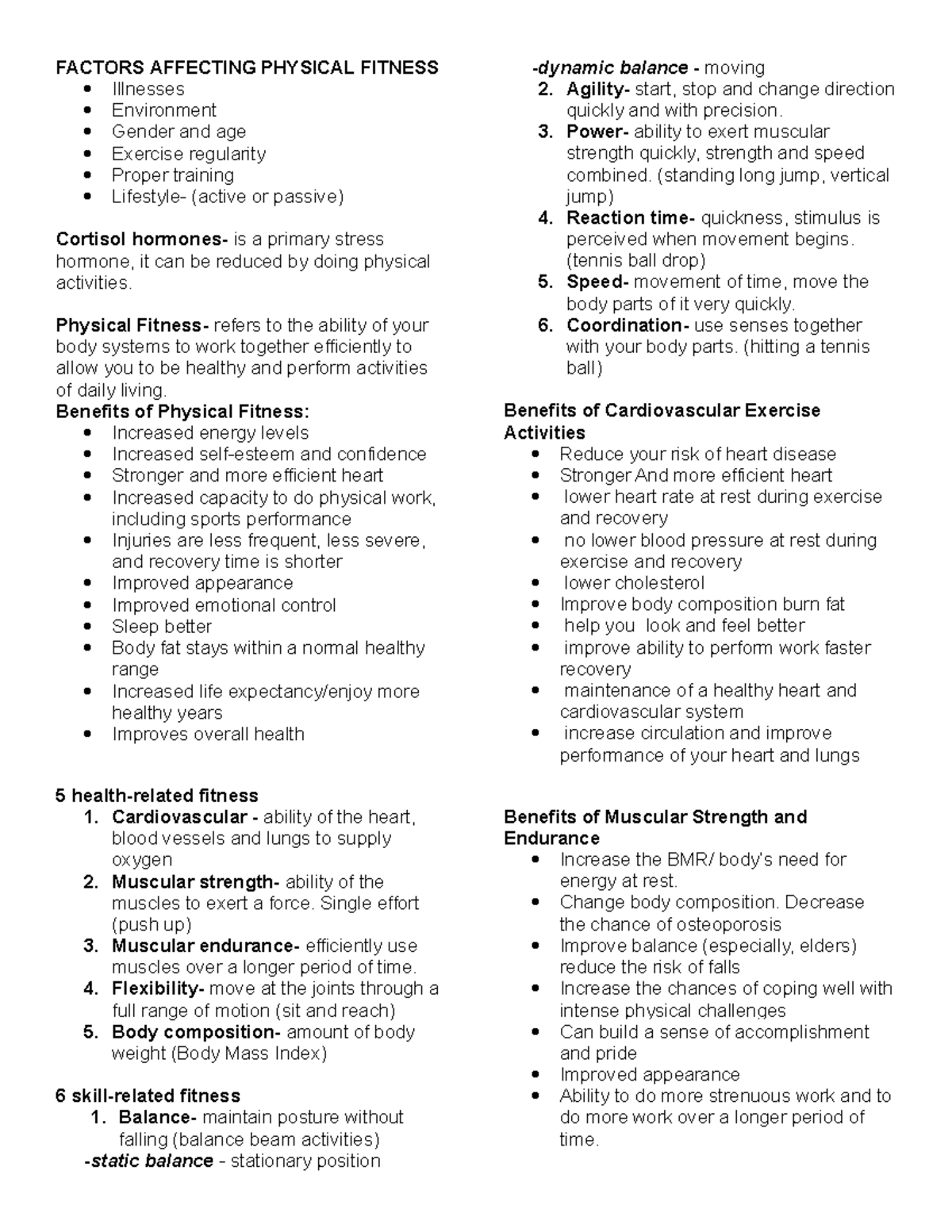 Physical Fitness Lecture - FACTORS AFFECTING PHYSICAL FITNESS Illnesses ...