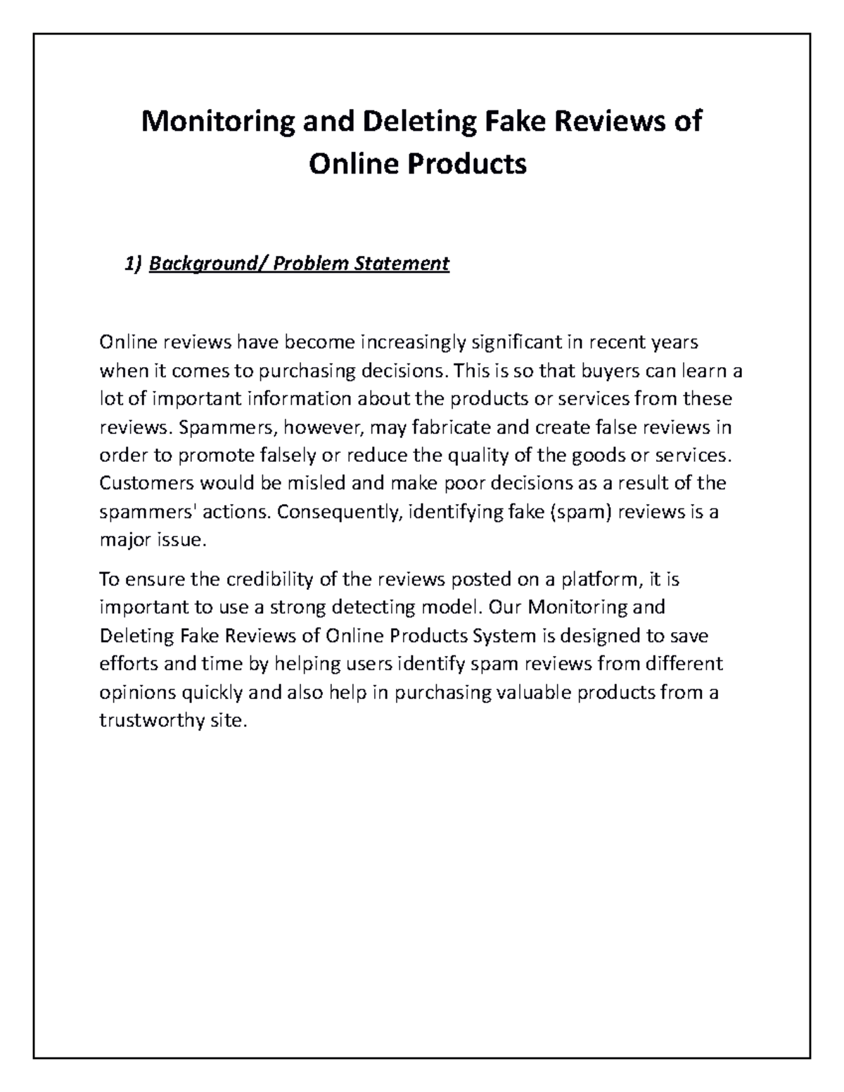 Monitoring and Deleting Fake Reviews of Online Products - Monitoring ...