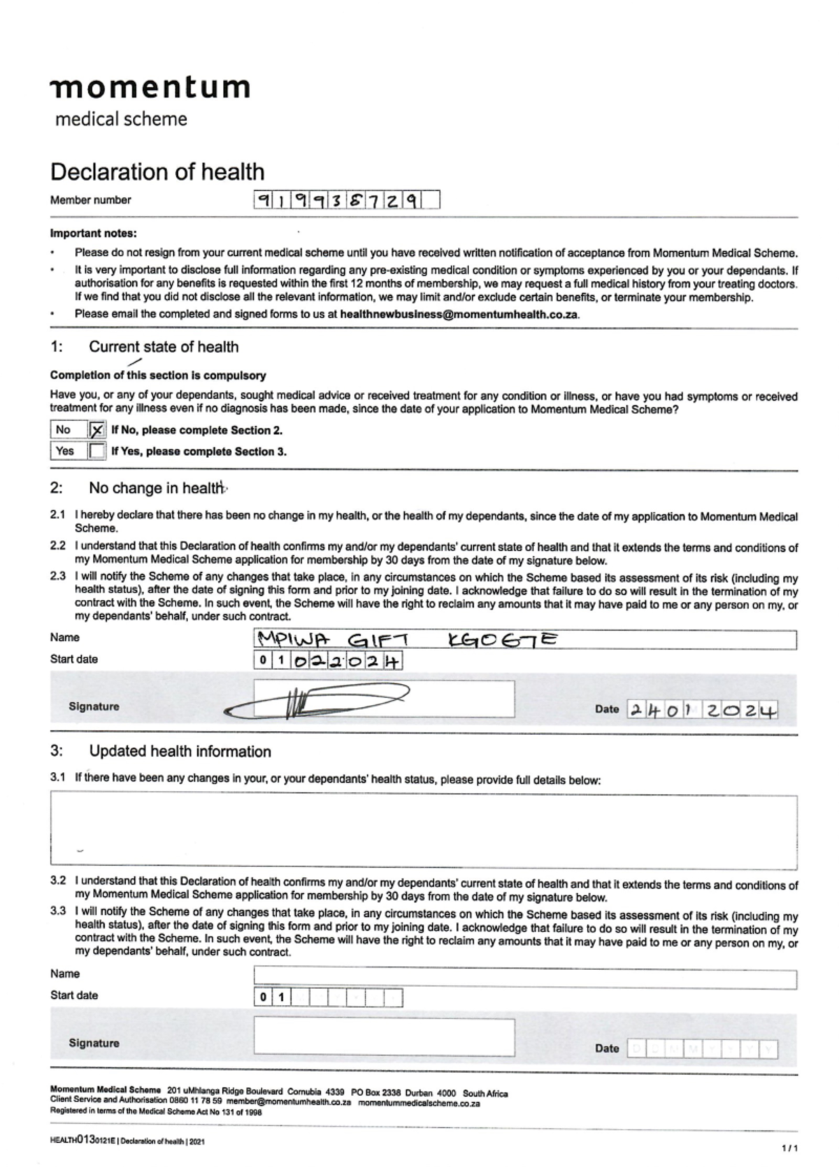 Momentum - Go ahead to the first time in a week or two and - momentum ...