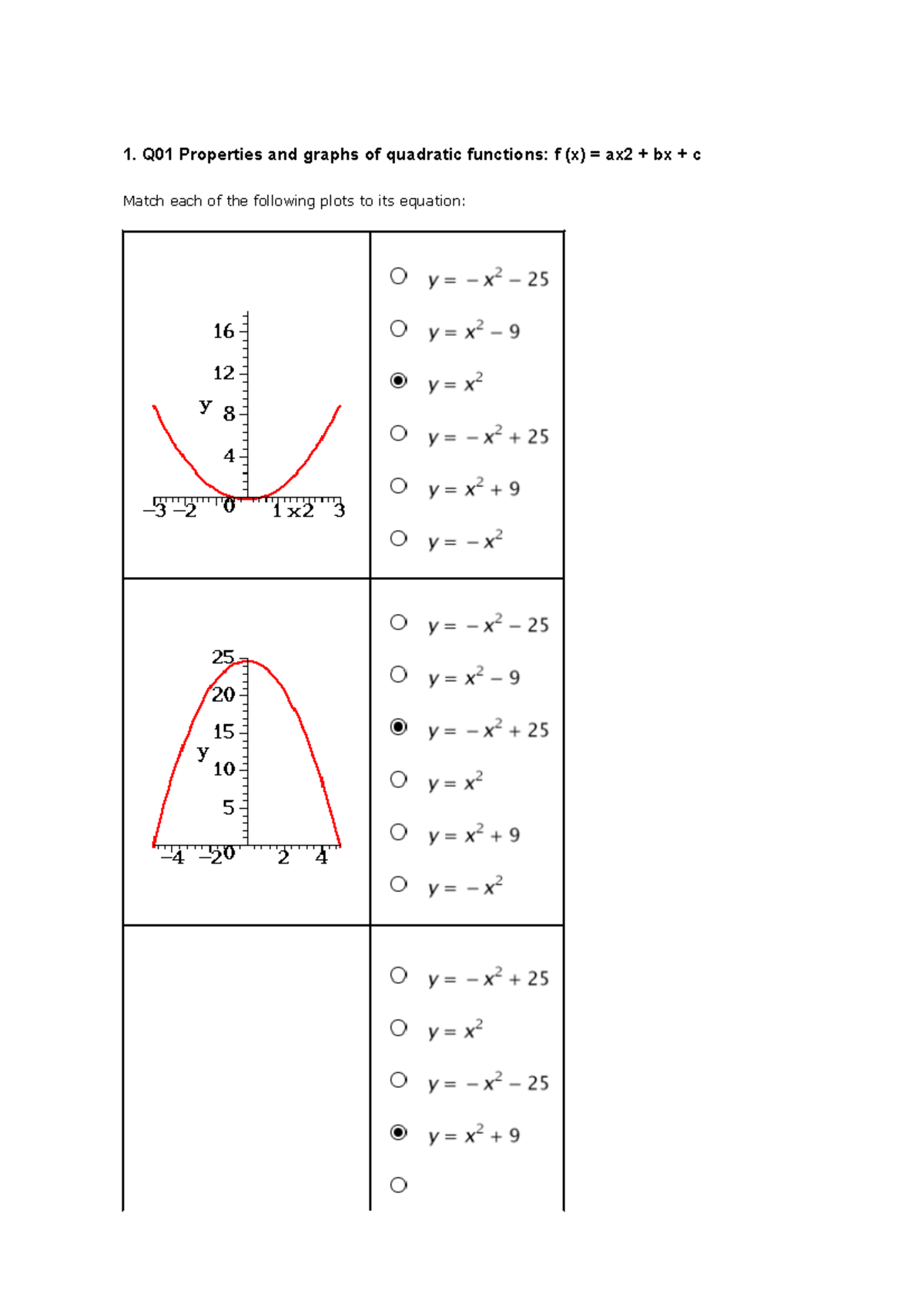 Week 2 - Self-Study Practice Questions(Part II) - Match each of the ...
