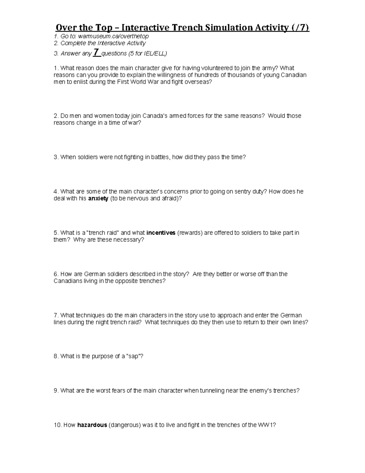 1-4 - Over the Top - mmmmmm - Over the Top – Interactive Trench ...