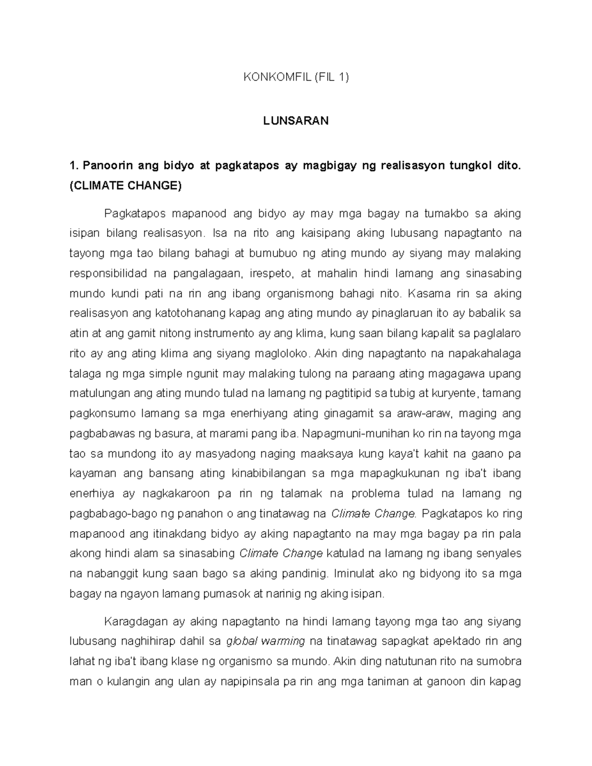 FIL 1 Lunsaran - KONKOMFIL (FIL 1) LUNSARAN Panoorin ang bidyo at ...