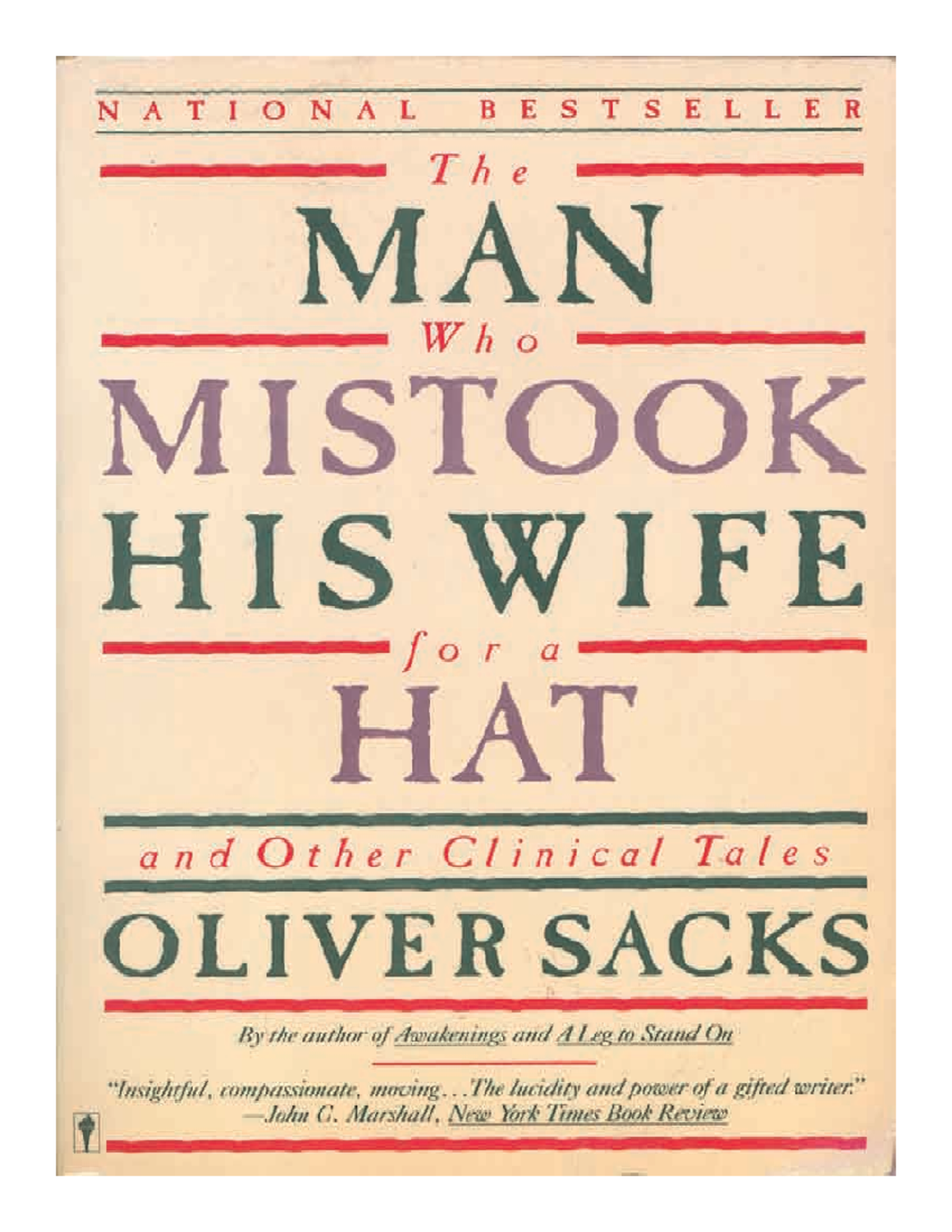 The man who mistook his wife for a hat - Psych1001A - StuDocu
