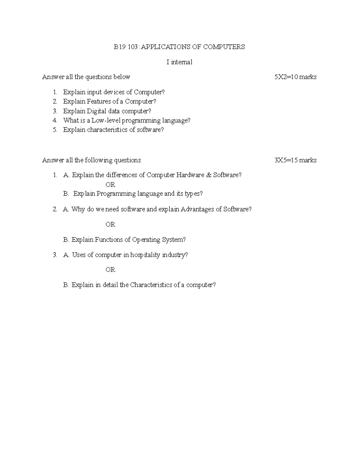B19 103 Applications OF Computers - B19 103: APPLICATIONS OF COMPUTERS ...