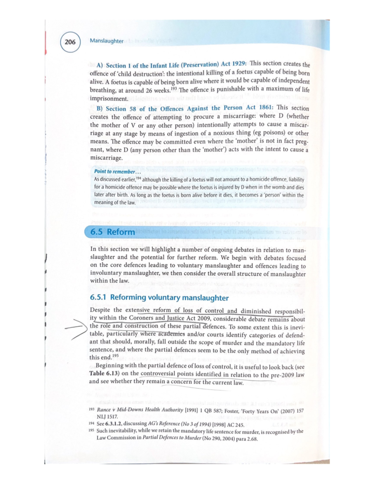 Manslaughter - law - Manslaughter A) Section 1 of the Infant Life ...