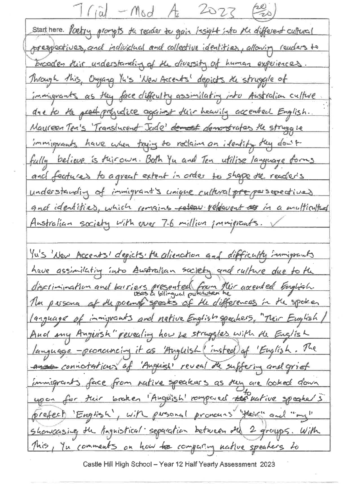 2023 Trial Mod A 20 - 20/20 Mod A essay - Studocu