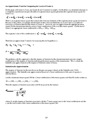 Chapter 2 Supplement One-Factor Analysis of Variance(2) (35) - One-Factor Analysis of Variance ...