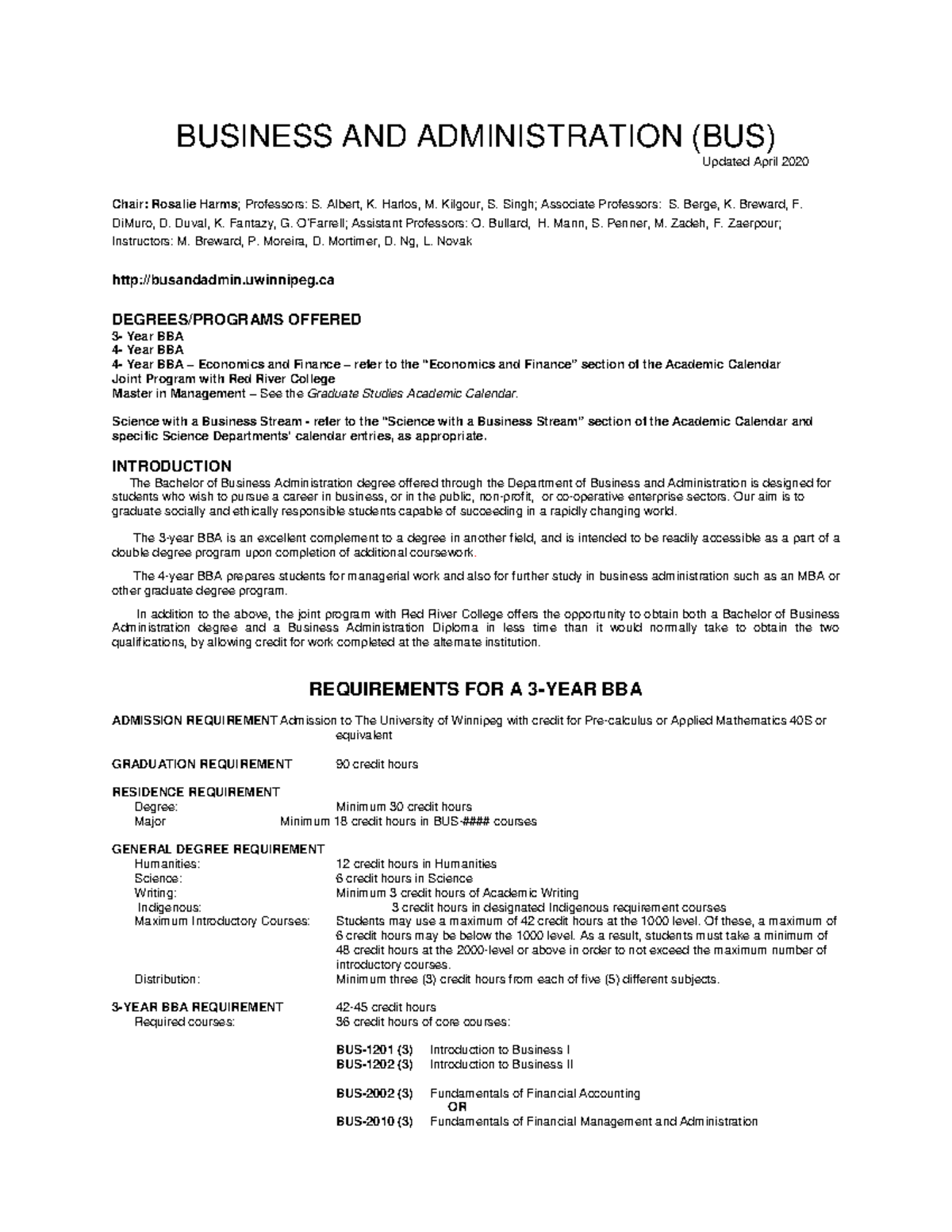 Bus 2440 - requirements - BUSINESS AND ADMINISTRATION (BUS) Updated ...