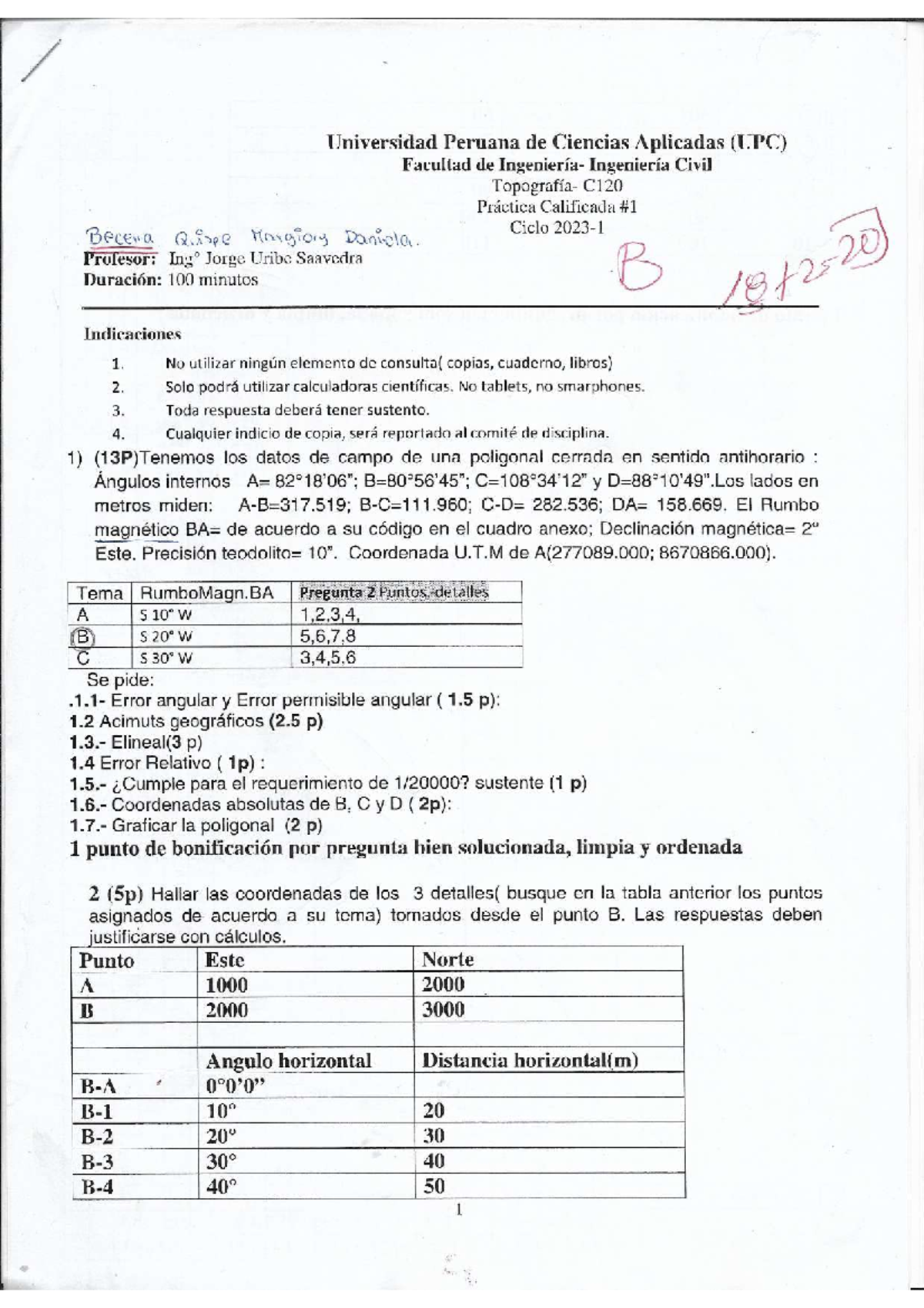 PC1- Topografía (1) - Universidad Peruana de Ciencias Aplicadas (UPC ...