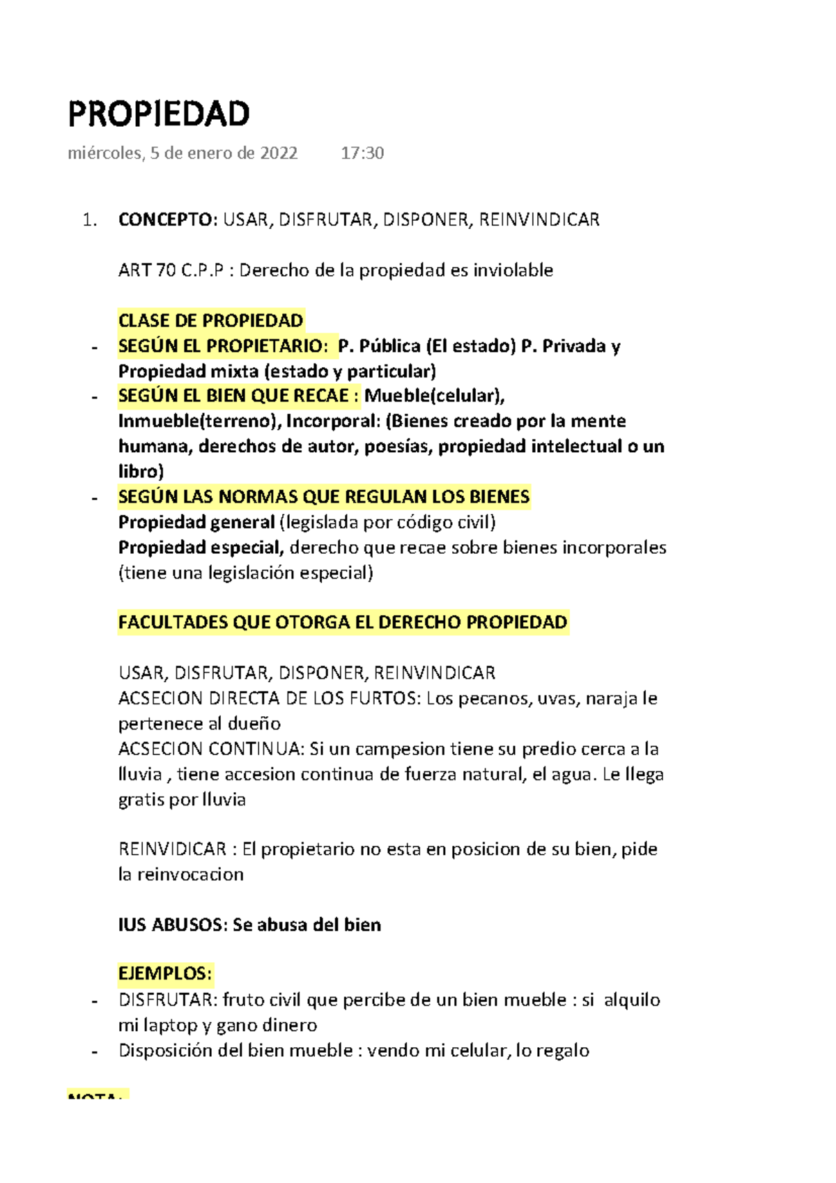 Propiedad - Manera para entender - 1. CONCEPTO: USAR, DISFRUTAR ...