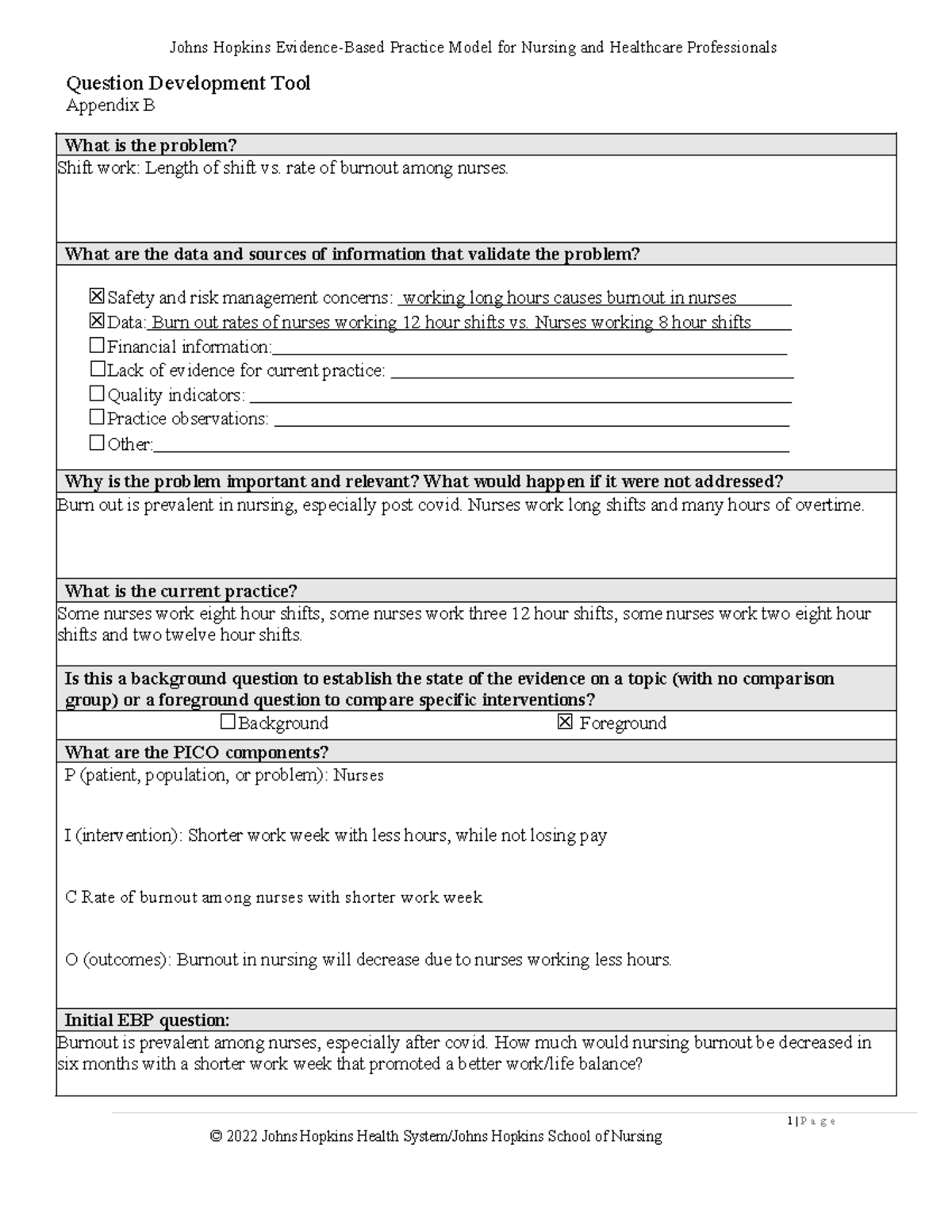 Picot question - dfgsfgs - Question Development Tool Appendix B What is ...