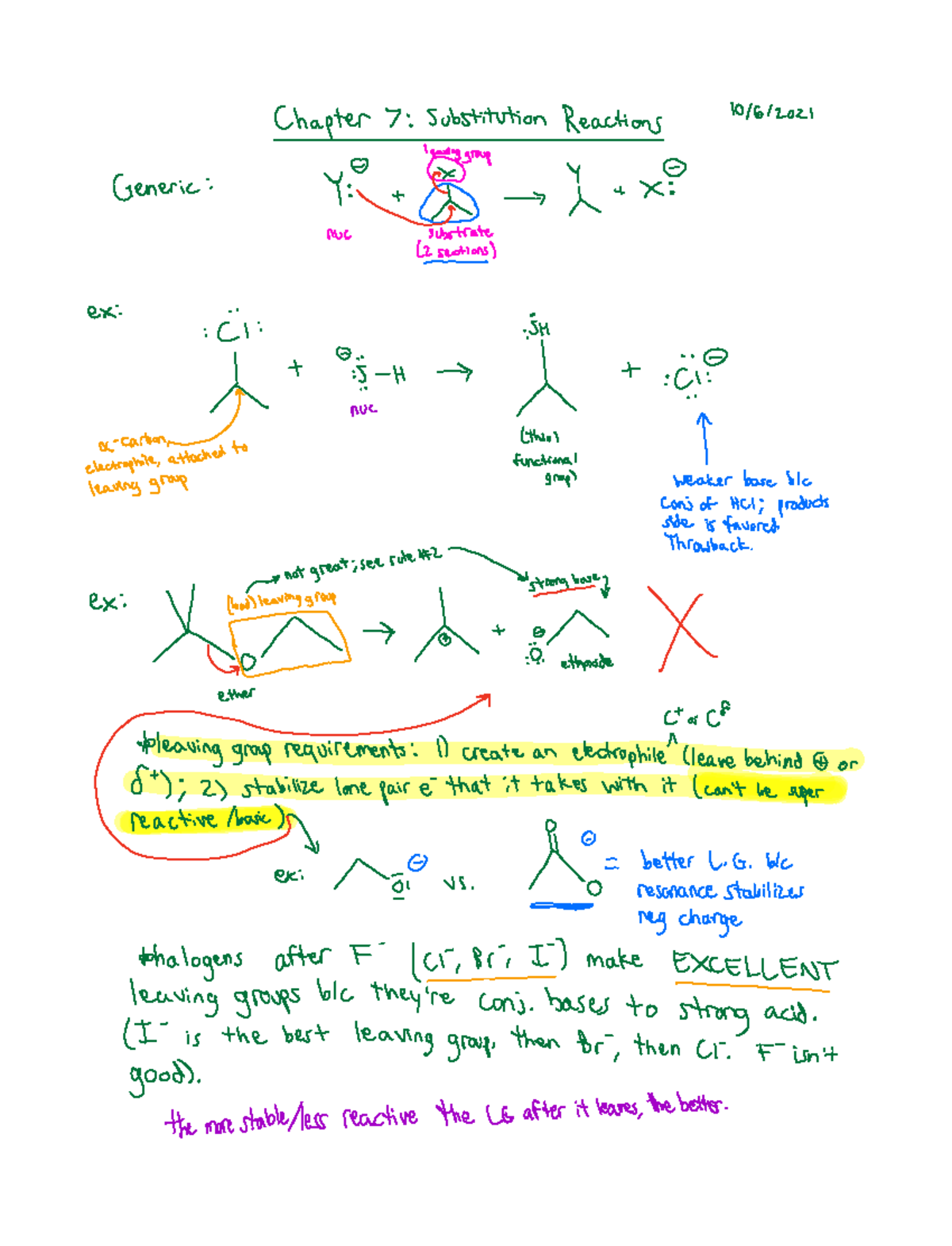 Chapter 7 Substitution Reactions - Chapter 7 Substitution Reactions ...