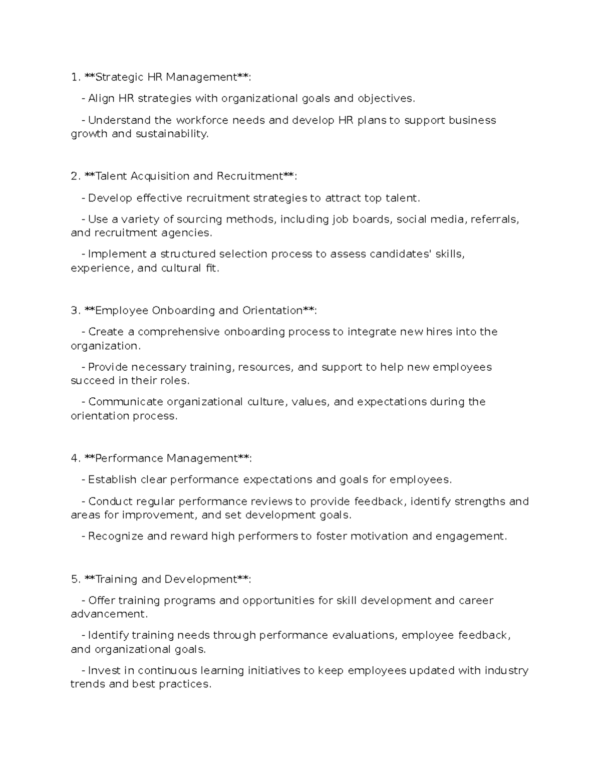 Hr notes - nmmmmmmm - Strategic HR Management: Align HR strategies with ...