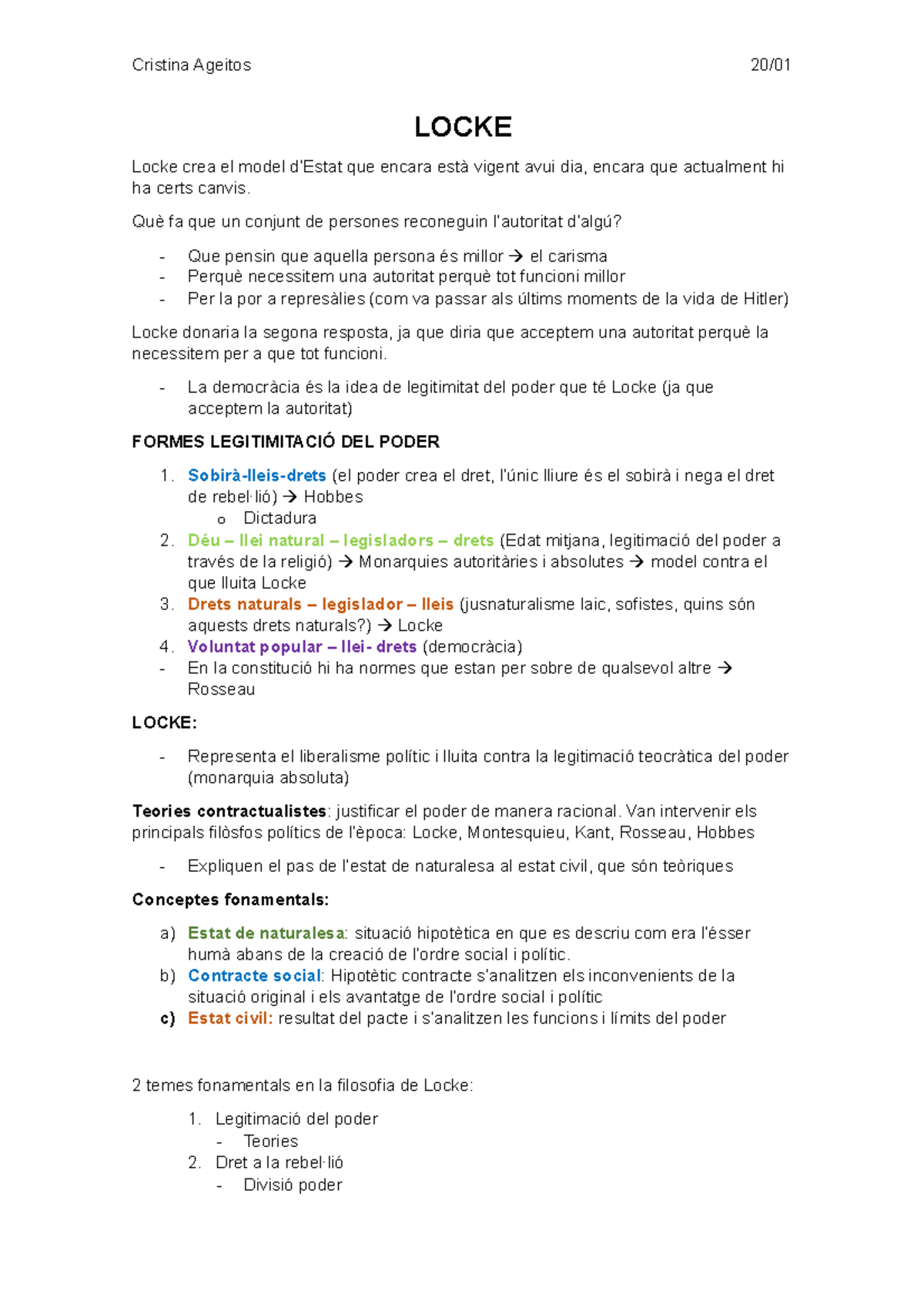 Apunts John Locke Selectivitat - Filosofia - UAB - Studocu